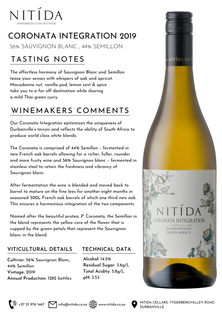 NOTES: Nitida_Coronata Integration 2018 - Nitida Wine Farm